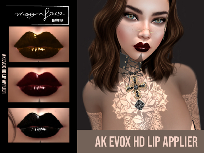Second Life Marketplace Ak Evox Lipstick Applier Glossy Goth 4742